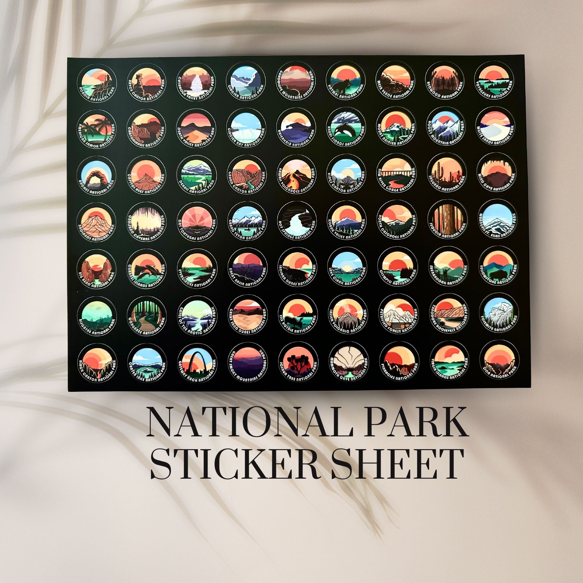 63 National Parks Sticker Sheet – Track Your Adventures